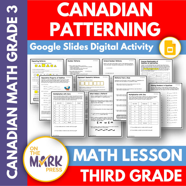 Canadian Patterning Grade 3 Google Slides & Printables