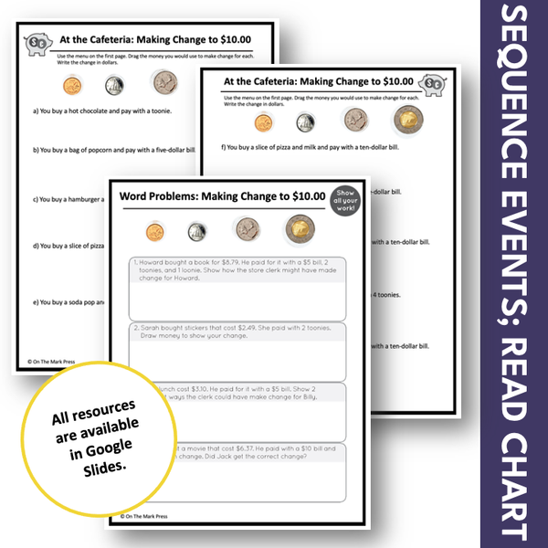Making Change to $10 with Canadian Money Grades 3-4 Google Slides & Pr