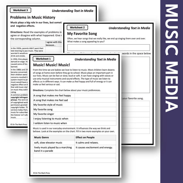 Music Media, Gr. 4-6 Google Slide & Printables Lesson for Distance Lea