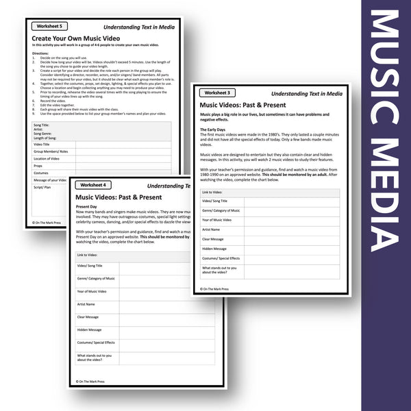 Music Media, Gr. 4-6 Google Slide & Printables Lesson for Distance Lea
