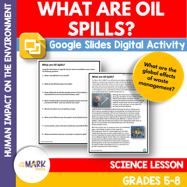 What are Oil Spills? Google Slide & Printables Lesson Grades 5-8