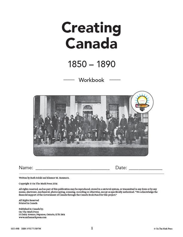 Creating Canada 1850-1890 Grade 8 - 10/pk workbooks