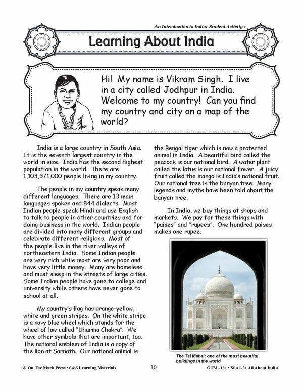 All About India Grades 3-5