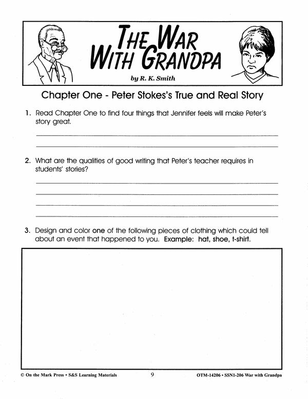 The War with Grandpa, by R.K. Smith Lit Link Grades 4-6