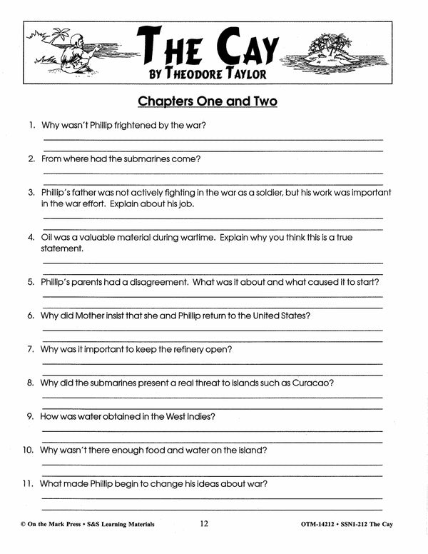 The Cay, by Theodore Taylor Lit Link Grades 7-8