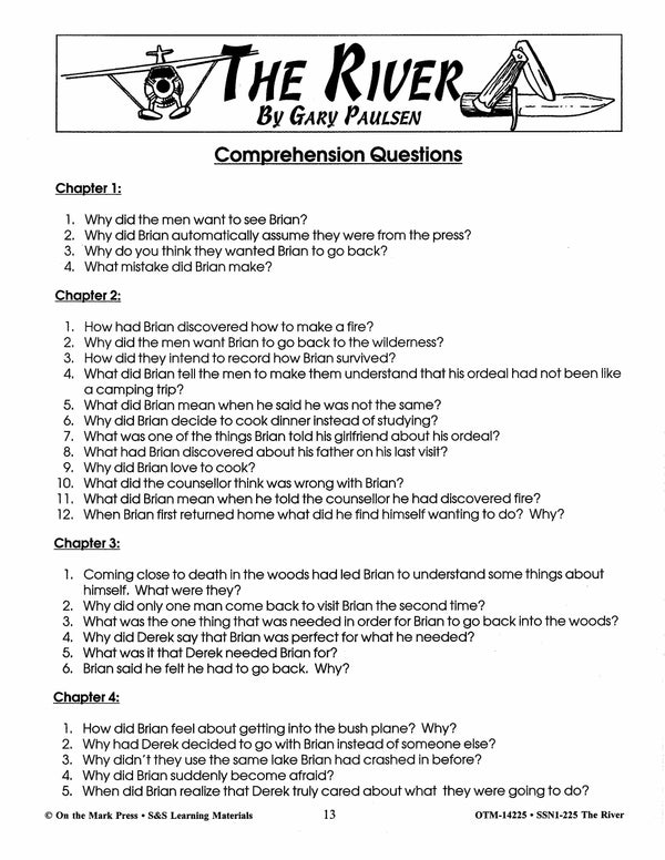 The River, by Gary Paulson Lit Link/Novel Study Grades 7-8