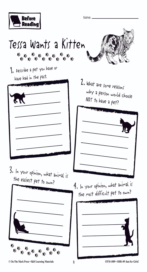 Fiction & Nonfiction Reading Just for Girls! Grades 3-6 Reading Compre