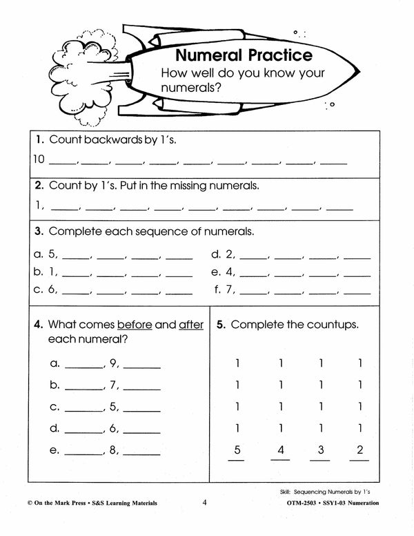 Numeration Practice Build Their Skills Workbook Grades 1-3