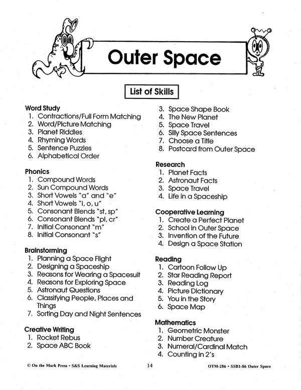Outer Space Grades 1-2