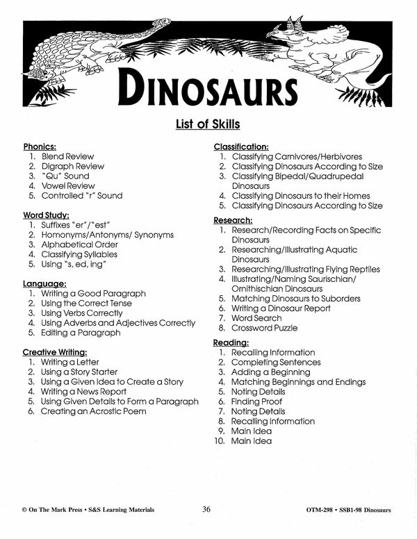 Dinosaurs Grade 3