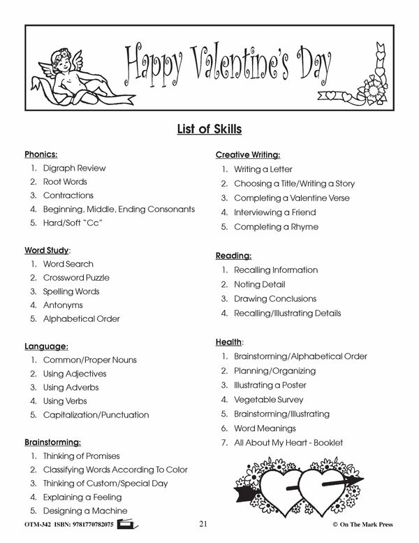 Happy Valentine's Day Grade 3 Reading | Language | Health | Creative W