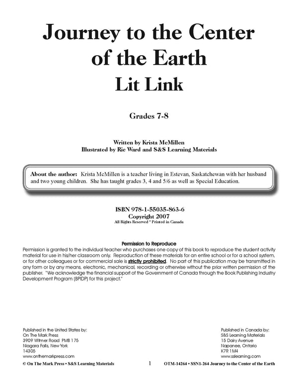 Journey to the Center of the Earth, by Jules Verne Lit Link/Novel Stud