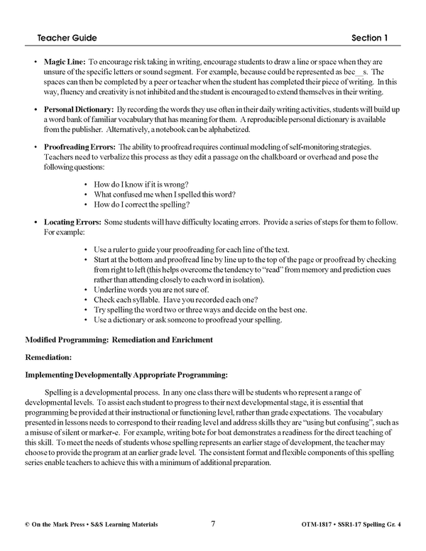 Spelling Grade 4 - A Full Year Program