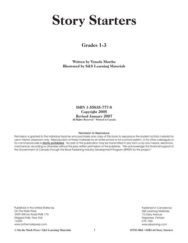 Story Starters Grades 1-3