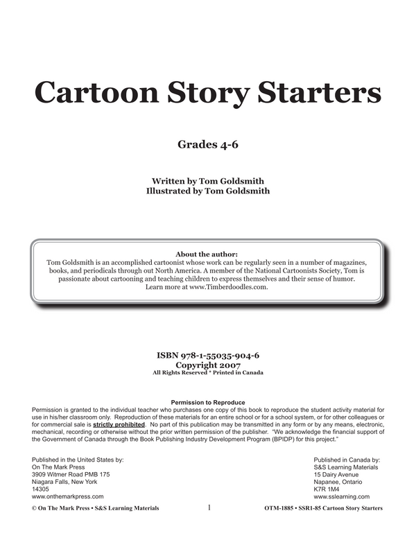 Cartoon Story Starters Grades 4-6