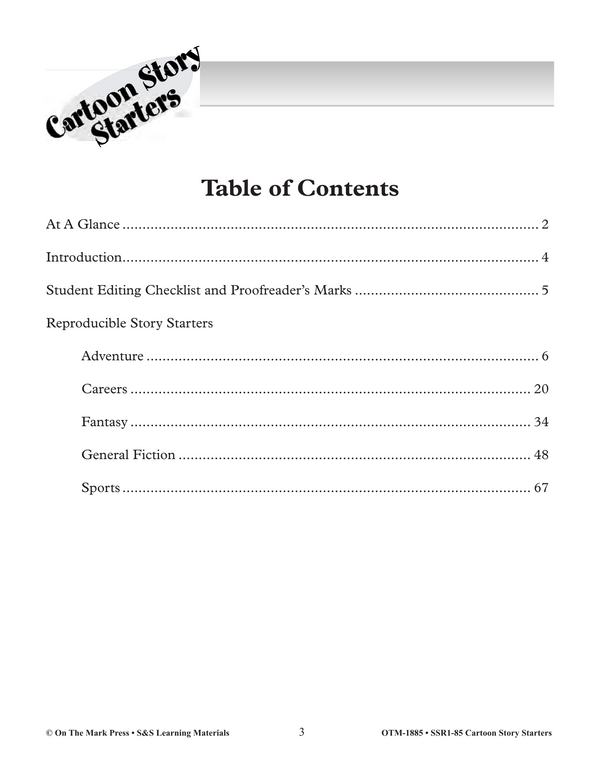 Cartoon Story Starters Grades 4-6