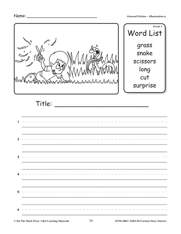 General Fiction Cartoon Story Starters Grades 1-3