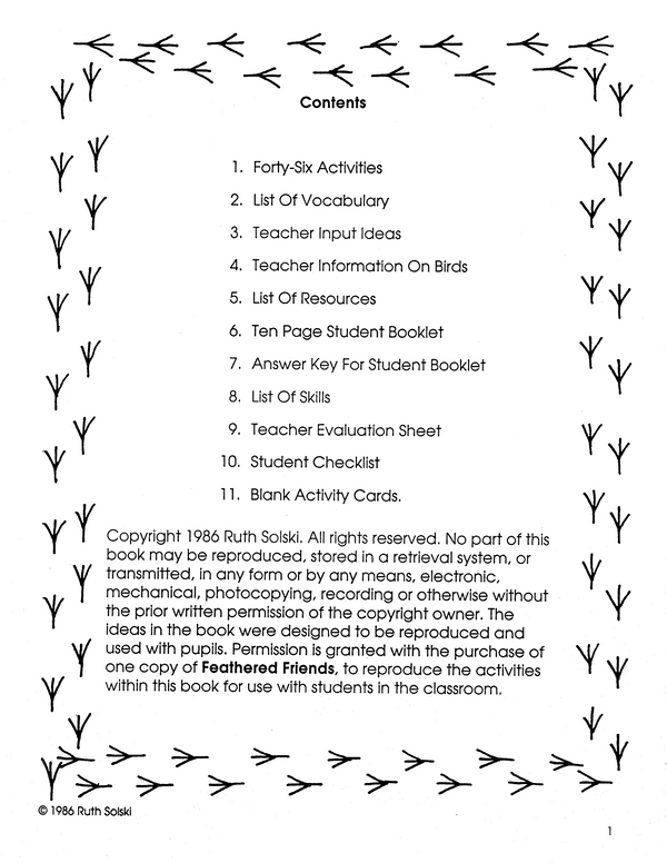 Feathered Friends Grades 4-6