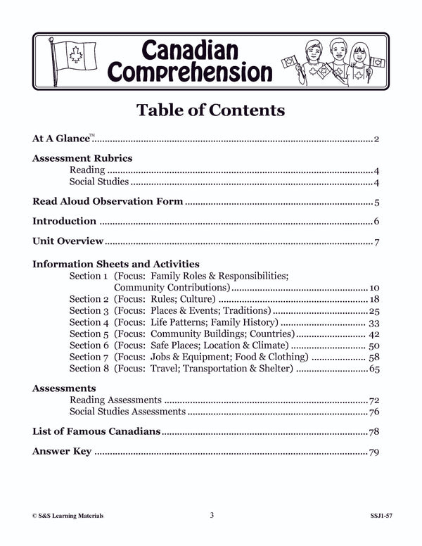 Canadian Comprehension Grades 1-2 (Fiction and NonFiction)