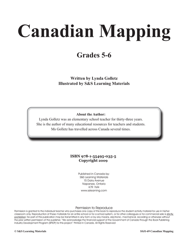 Canadian Mapping Skills: Extending Knowledge Grades 5-6