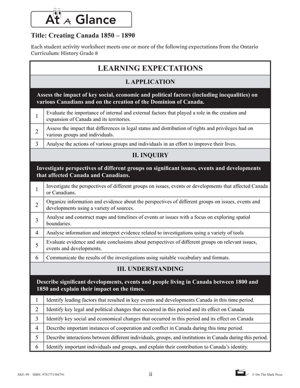 Creating Canada 1850-1890 Grade 8, High Interest, Low Vocabulary