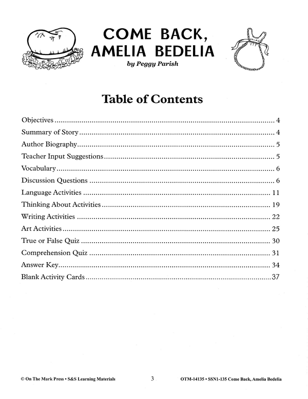 Come Back Amelia Bedelia: Lit Link/Novel Study Guide Gr. 1-3