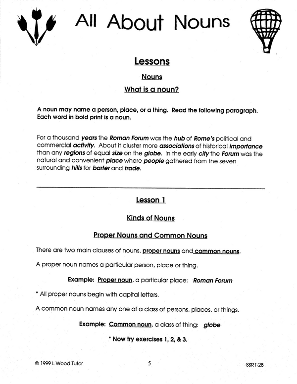 All About Nouns Grades 5-7