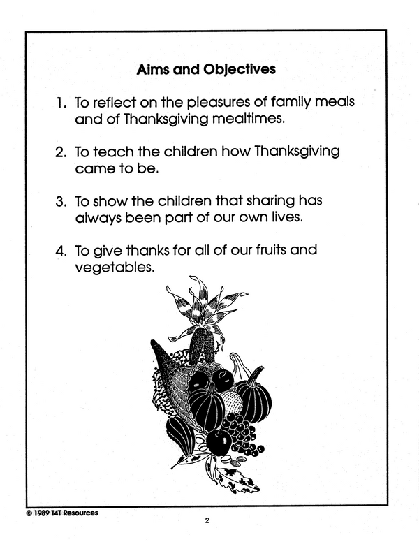 Thanksgiving - An Integrated Theme Unit Grade 2-3